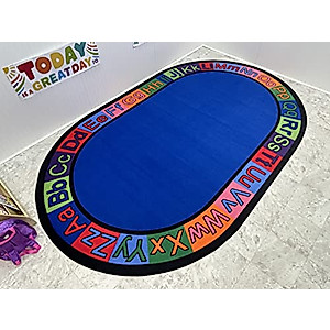 KidCarpet.com Alpha Circle Time ABC Rug Bright, 7'6" x 12' Oval