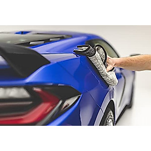 The Rag Company - The Gauntlet Drying Towel - 70/30 Blend Korean Microfiber, Designed to Dry Vehicles Faster, More Thoroughly & More Gently Than Others, 900gsm, 20in x 30in, Ice Grey + Grey