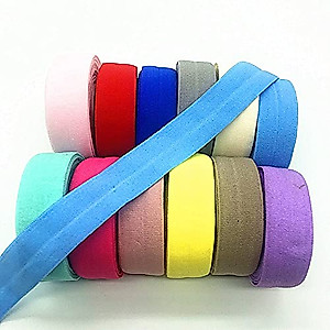 Herrmosa 3/4" 20mm Fold Over Elastic Bands Spandex Elastic Ribbon Kids Hair Tie DIY Sewing Lace Trim Waist Band Garment Accessory 2cm - Fruit Green - 1y