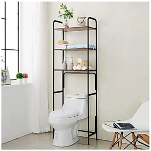 ZXXHNNAIH 3-Tier Toilet Shelf, Easy to Assemble Floor-to-Ceiling Top Storage Corner Commode Rack, Multifunctional Toilet Rack