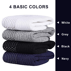 Heatuff 12 Pairs Men's Cotton Performance Athletic High Ankle Extra Heavy Cushion Quarter Socks