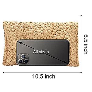 Fozehlad Women Straw Clutch Purse Cute Vacation Beach Straw Crossbody Bags Handmade Woven Shoulder Handbags For Girls