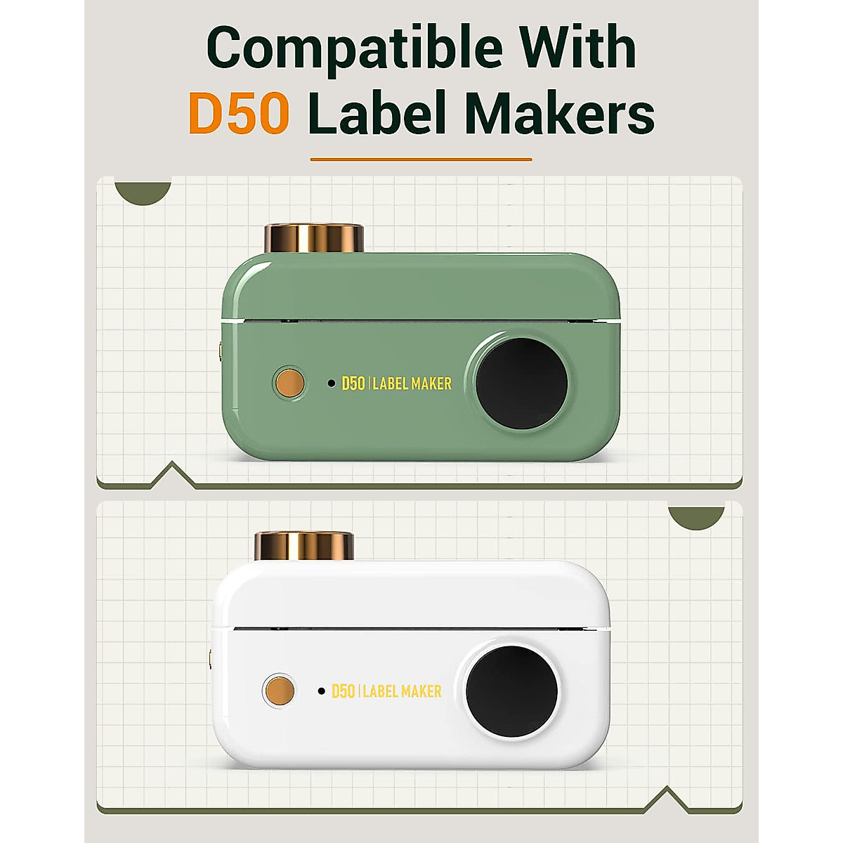 Phomemo D50 Label Maker with 3 Rolls Transparent Adhesive Label 20mm*6mm