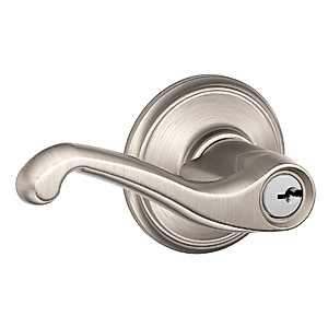 SCHLAGE LOCK CO F51VFLA619 Flair Entry Locks, Satin Nickel