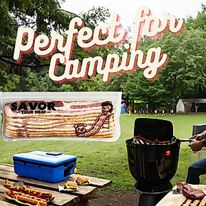 The Bacon Bag - EcoSmart Bacon Keeper - Reusable Silicone Bacon Storage Bag, BPA-Free, Leak-Resistant, Fresh Seal Design - Fridge Organizer for Bacon Lovers