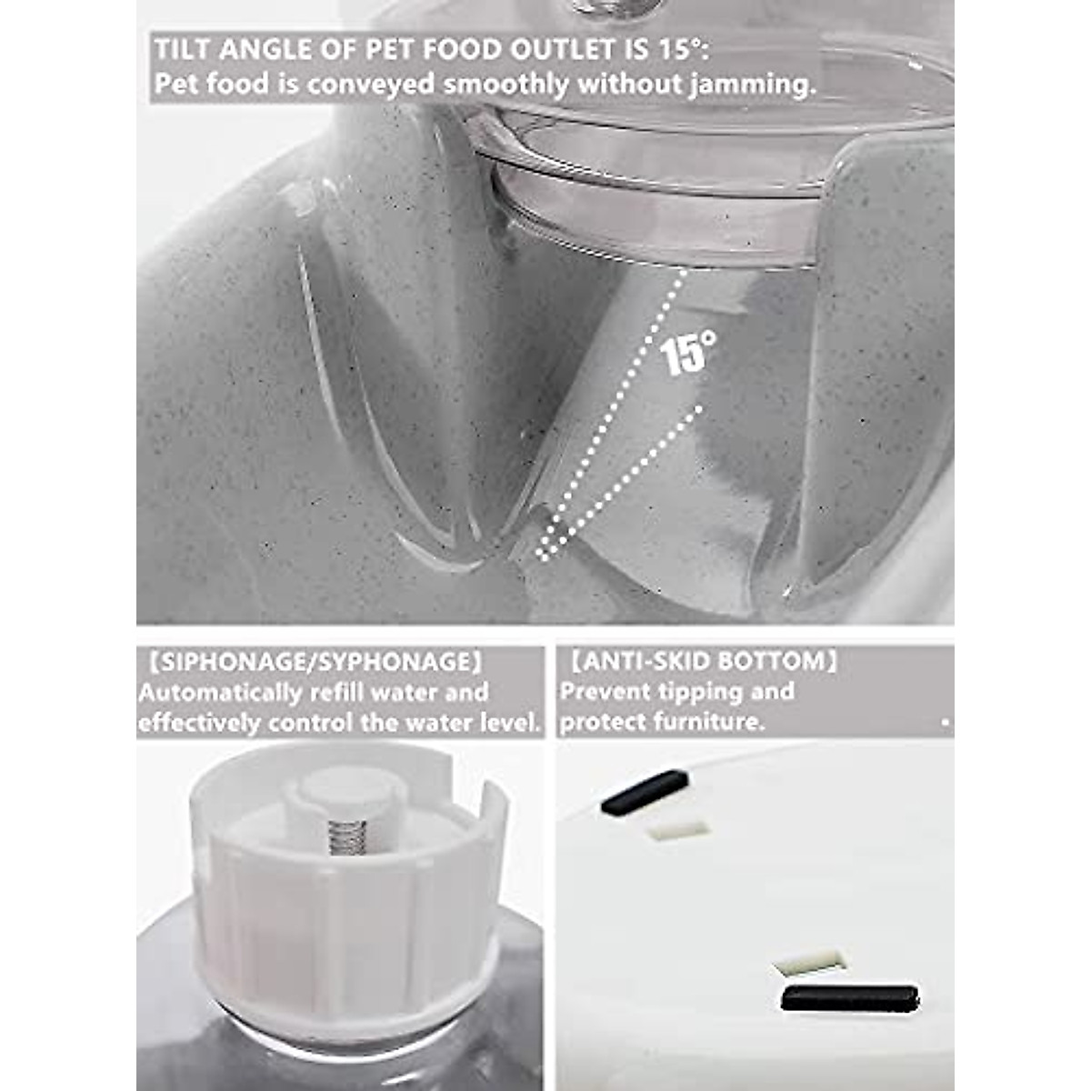 MGMNGY Pet Supplies Cat/Dog High Capacity Feeder and Water Dispenser Set, Natural Gravity Without Electricity, Water Storage Capacity 3.8L, Grain Storage Capacity 2.1kg, Blue