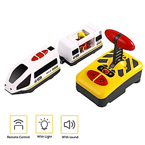 NUOBESTY Remote Control Train Engine RC Train Model Toy Electric Railway Toy for Kids Children(No Battery)