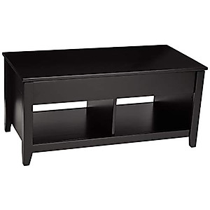 Amazon Basics Lift-Top Storage Rectangular Coffee Table, Black, 40 in x 18 in x 19 in