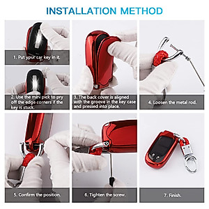 1797 for Dodge Jeep Key Fob Cover Challenger Charger Durango Journey Grand Cherokee Compass Renegade Car Key Chain Case Shell Protector TPU Red