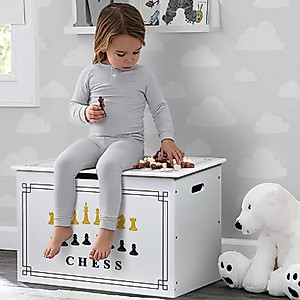 Pierybyt Wooden Storage Chest, White, 23.6" x 15" x 16.7"，Storage Chest With Safety Hinges，For Organize and Store Your Child's Toys ，Item Storage, Playroom Storage.