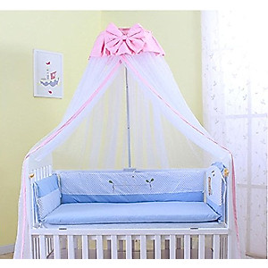 JOYLIFE Baby Net Baby Toddler Bed Crib Dome Canopy Netting (Pink)