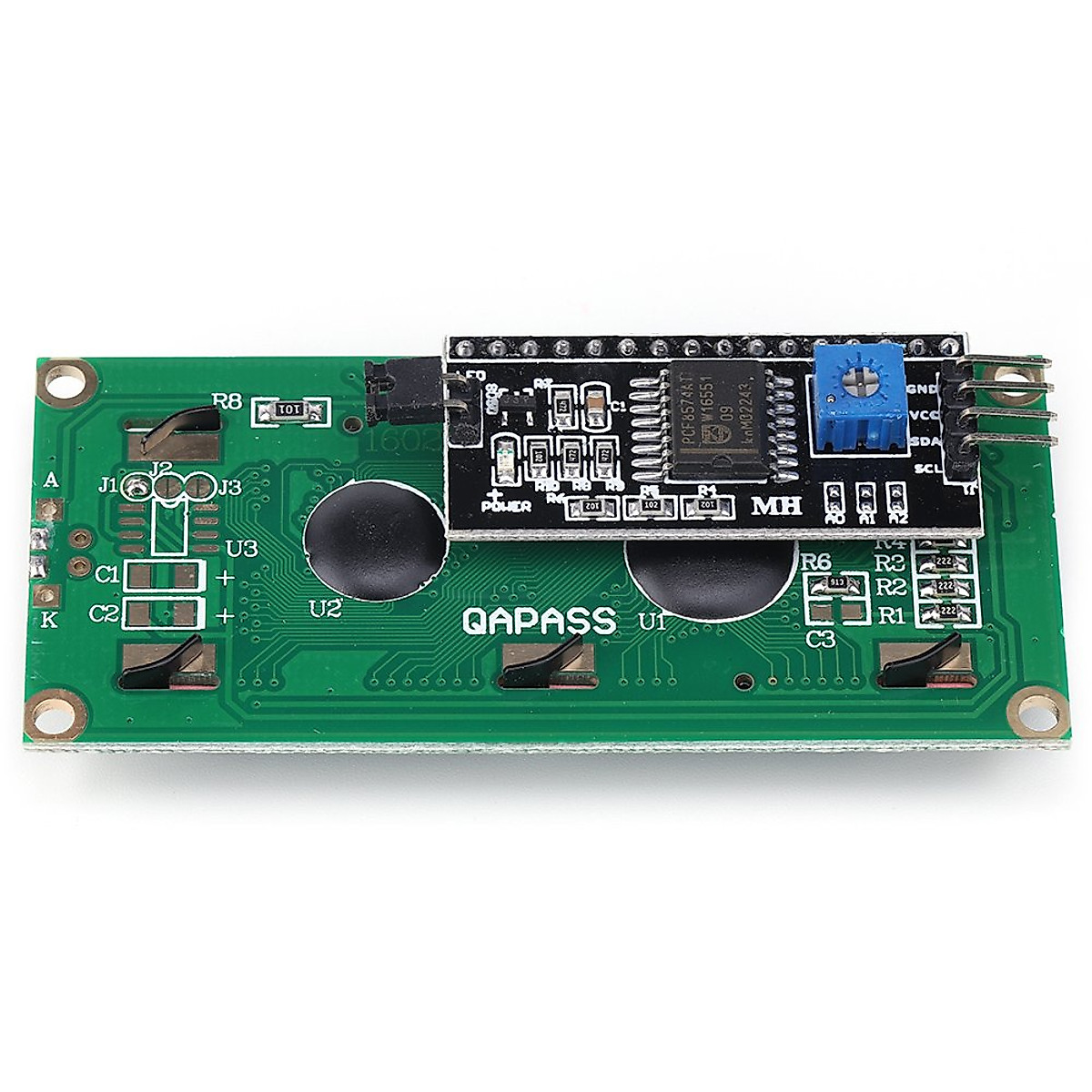 JANSANE 16x2 1602 LCD Display Screen Blue + IIC I2C Module Interface Adapter for Raspberry pi 2 Pack