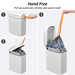 MOPALL Rechargeable Bathroom Trash Can,Motion Sensor Trash Can Automatic Touchless,White 3.5 Gallon Smart Garbage Can with Lid,Auto-Adsorption Slim Small Waste Basket for Bedroom,Bathroom,Kitchen
