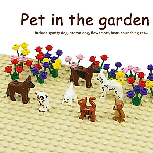 Farm Animals Accessories - Zoo Building Block Friends Pets Pack, People Parts-Cats Dogs Brids Jungle Sea Animals Bricks Toys