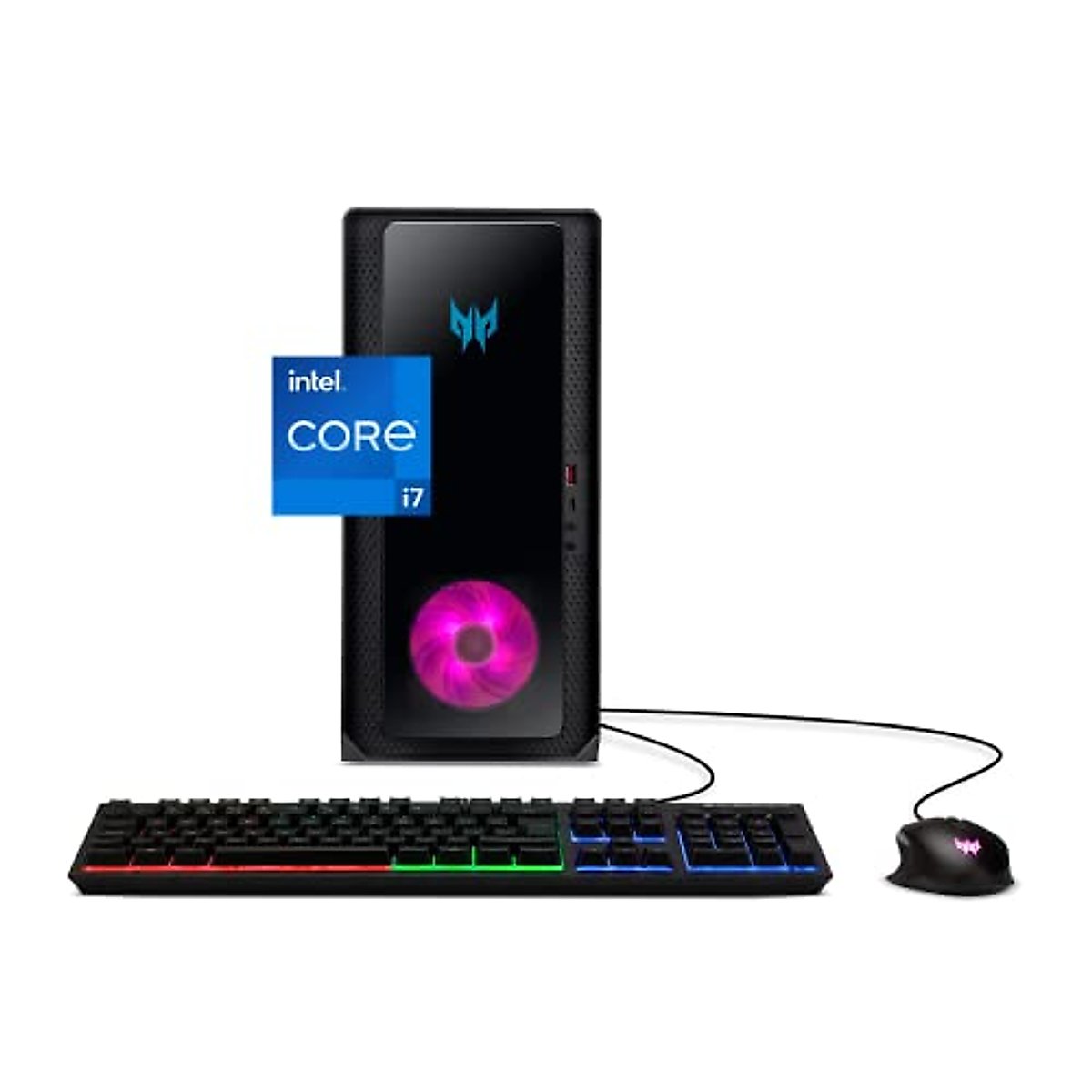 Acer Predator Orion 3000 PO3-640-UA91 Gaming Desktop | 12th Gen Intel Core i7-12700F 12-Core | NVIDIA GeForce RTX 3070 | 16GB DDR4 | 512GB Gen4 SSD | 1TB HDD | Intel Wi-Fi 6E | RGB Keyboard & Mouse