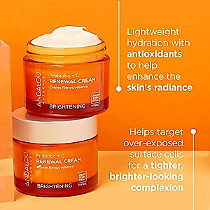 Andalou Naturals Probiotic + C Renewal Cream, Ivory, Probiotic Plus C, 1.7 Oz