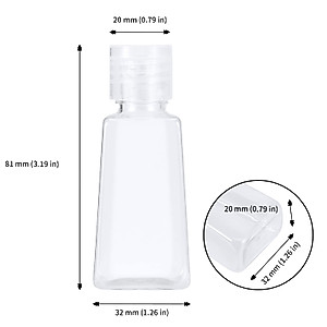 JAPCHET 100 PCS 1 oz Clear Plastic Travel Bottles with Flip Cap, Travel Size Refillable Flip Top Bottles, Small Portable Flip Cap Containers for Liquid, Lotion, Essential Oils, Shampoo and Toiletries
