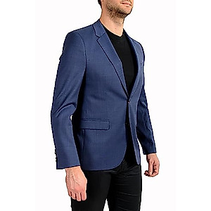Hugo Boss Men's Astian184 Blue Extra Slim Fit 100% Wool Blazer US 40L IT 50L