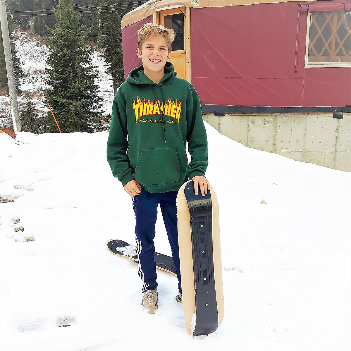 Slopedeck Snowskates - Light & Quick-Turning Snow Skateboard - Snow Skate for Skate Park Style Riding & Backyard Snow Fun - Outdoor Winter Fun - Snow Sport for Youth and Adults - Handmade in Canada