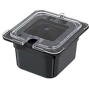 Carlisle FoodService Products 3068403 Plastic Food Pan, 1/6 Size, 4 Inches Deep, Black (Pack of 6)