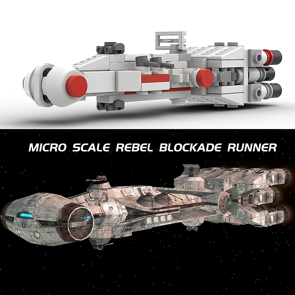 A New Hope Tantive IV Building Kit, Rebel Blockade Runner Famous Movie Model, Space Wars Building Set, Awesome Gift and Movie Collectible Building Toy for Fans and Kids (167 Pieces)