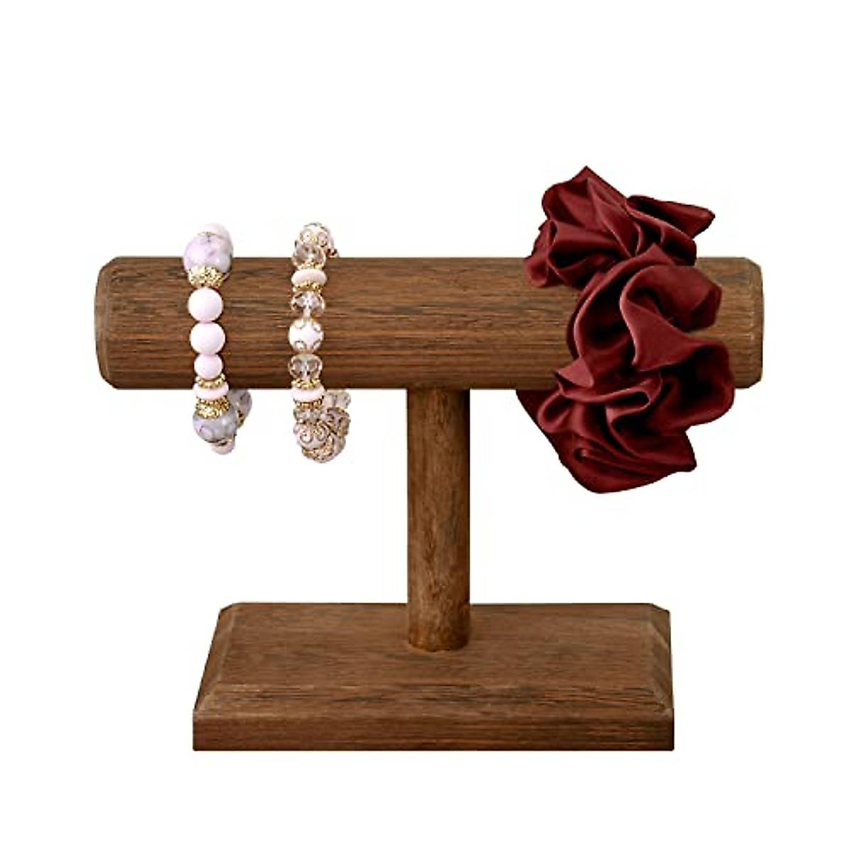 MOOCA 2 Pcs Wooden Jewelry Display Stand, Bracelet Watch Holder Display for Store, 7.9 W x 2.9 D x 5.5 H in, Brown Color