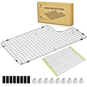 SINK RACK Compatible with Kohler Sink K 5826 and K 5827 - SINK PROTECTOR for whitehaven sink (ONE PIECE) - SINK GRID for Kohler sink - GIFTS: BIG Drying rack 21" and additional rubber protectors