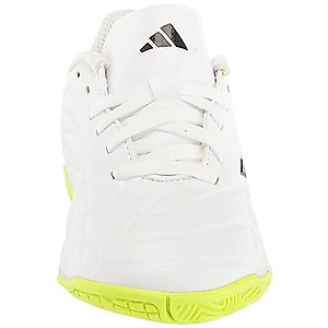 adidas Copa Pure.4 Indoor Sneaker, White/Core Black/Lucid Lemon, 12 US Unisex Little Kid