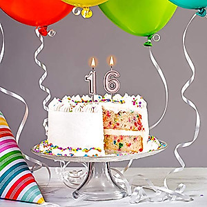 Syhood 16th Birthday Candles Cake Numeral Candles Happy Birthday Cake Candles Topper Decoration for Birthday Wedding Anniversary Celebration Supplies (Rose Gold)