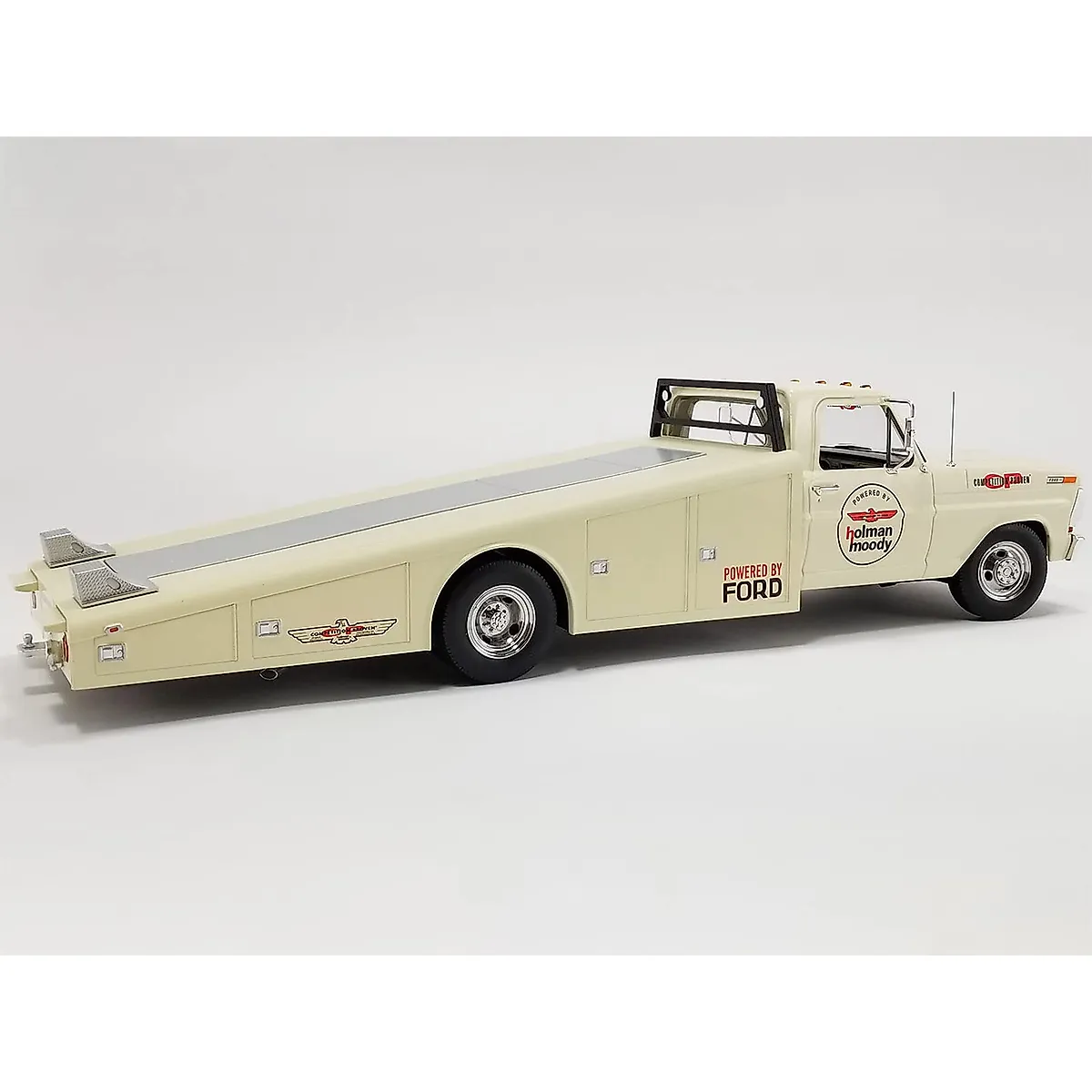 1970 F-350 Ramp Truck Beige with Graphics Holman Moody Limited Edition to 400 Pieces Worldwide 1/18 Diecast Model Car by Acme A1801417