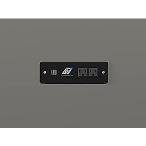 AFI Deerfield Murphy Bed Chest with Charging Station, Queen, Grey