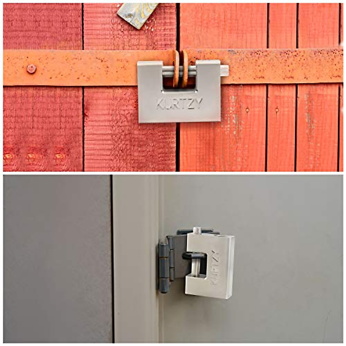 Kurtzy Heavy Duty 1kg Padlocks with 10 Keys (2 Pack) - Hardened Solid Steel Hardware Monoblock Lock - 12mm Thick Shackle - Protect Garages, Containers, Sheds, Shutters, Lockers, Gates and Warehouses