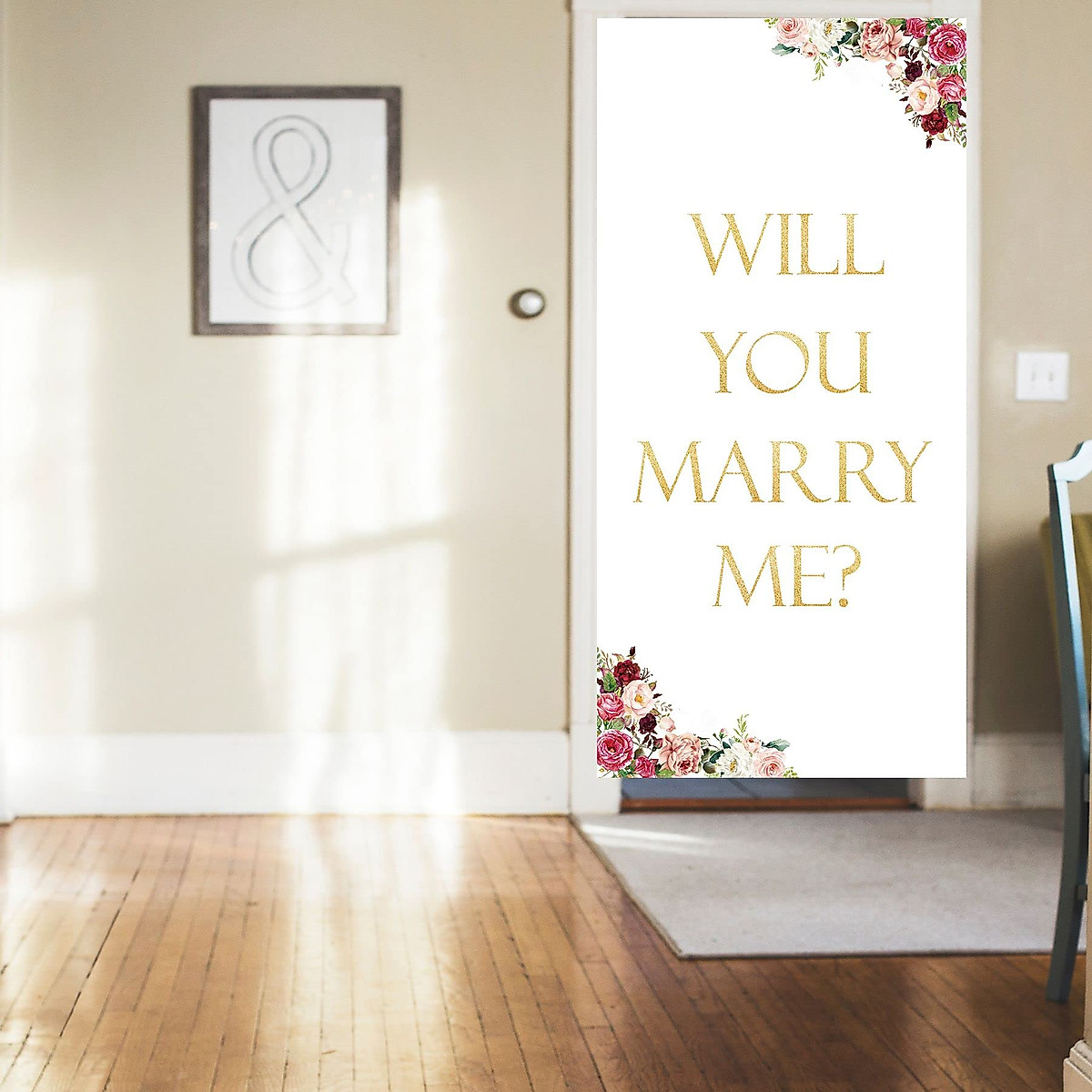 Will You Marry Me Door Banner Decorations, Bridal Shower Party Door Cover Sign Decorations Supplies, Wedding Engagement Party Photo Booth Props Backdrop Poster Background