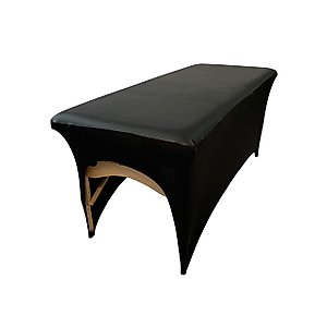 Sophi & Co. Vegan Lash Bed Cover - Wipeable, Reusable and Waterproof Fitted Linen, Excellent Spa Salon Massage Table Linen, Vegan Leather Spa Bed Topper, 1 Count (6ft, Black)