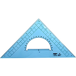Pack of 2 Large Transparent Triangle Ruler Set Square: 12 Inch- 30/60 Degree & 9 inch 45/90 Degree | Essential for School and Work use (Inch Scale)