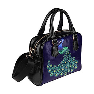 InterestPrint Colorful Peacock Crossbody Purse Bags for Women Shoulder Bag