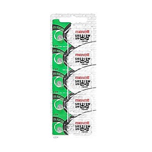 Maxell SR521SW 1.55V Silver Oxide Battery (5Pcs per Pack)