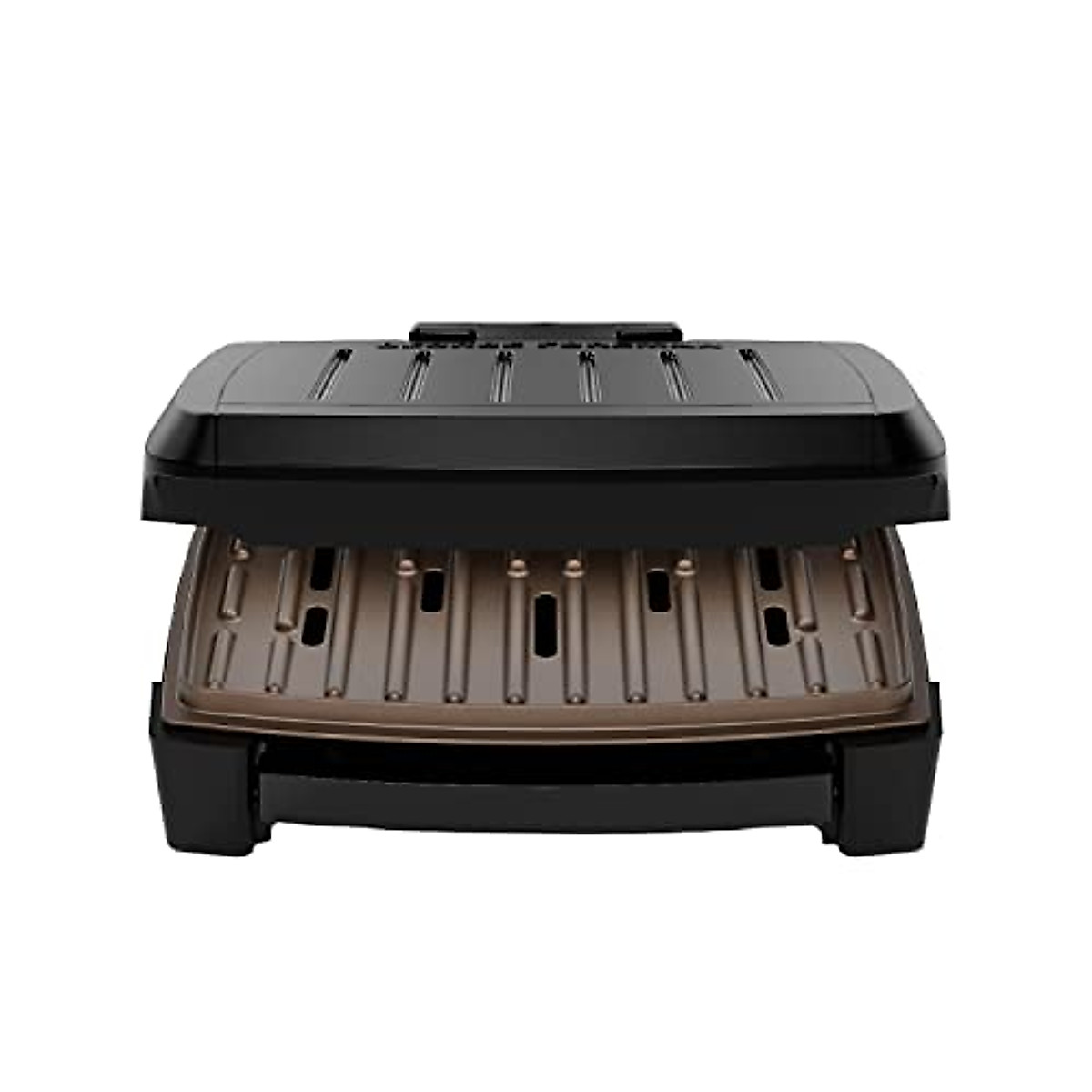 George Foreman® Contact Submersible™ Grill, NEW Dishwasher Safe, Wash the Entire Grill, Easy-to-Clean Nonstick, Black/Bronze