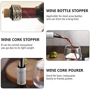 Hemoton 6pcs/ set Kitchen Stainless Steel Wine Bottle Collars Wine Drip Ring Wine Cork Stopper Wine Pourer Aerator
