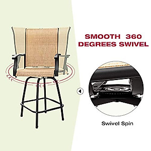 Homall Bar Height Patio Set 2 Swivel Bar Stools and Bar Table