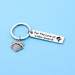 UJIMS Color Guard Gift Flag Girl Charm Keychain for Women Winter Guard Senior Grad Jewelry (Flag Girl Charm Keychain)