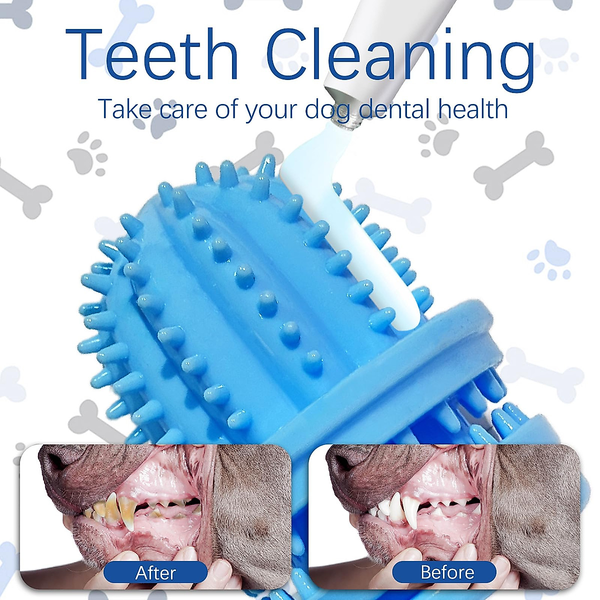 Lykani Dog Chew Toys for Small Dogs, Tough Dog Toys for Aggressive Chewers, Indestructible Durable Interactive Dog Toys, Rubber Dog Toys for Puppy Christmas Easter Birthday Gifts, Blue