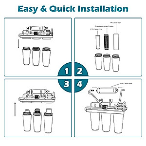 Yescom 9 Pcs Filter Replacement for Reverse Osmosis Set RO Water Sediment Carbon Block GAC