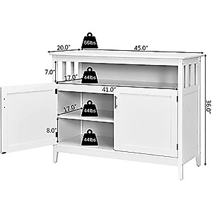 Goplus Sideboard Buffet Cabinet, White