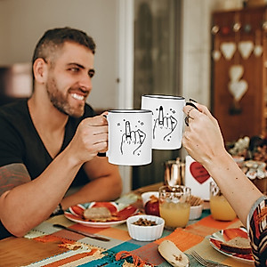 Maustic Wedding Gifts, Engagement Gifts for Couples Bride and Groom, Ring Finger Mug, Bridal Shower Gifts, Newlywed Anniversary Presents for Couples, Just Married Gifts, Mr and Mrs Gifts, Mug Set of 2