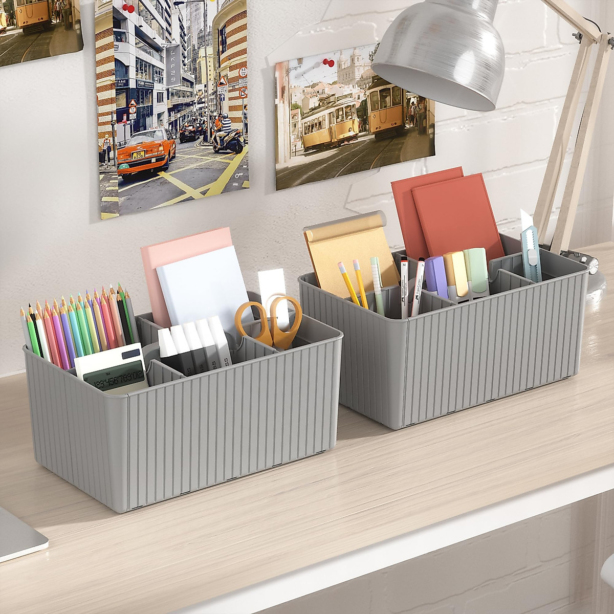 HI NINGER 2 Pack DIY portable shower caddy, plastic shower caddy portable organizer - Stackable caddy with handle for bath storage organizer,makeup,dorm caddy.classroom art organizers