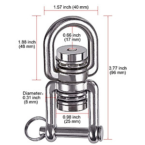 BeneLabel Swing Swivel with 2 Bearing, 360° Rotation, 770LB Capacity, Safest Rotational Device Hanging Accessory for Web Tree Swing, Aerial Dance, Children's Swing, Yoga Swing Sets