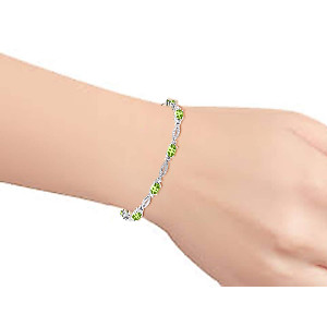 Rylos Spectacular Tennis Bracelet Set With Peridot & Diamonds - August Birthstone*