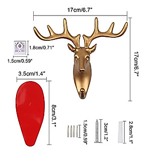 bouti1583 Single Deer Head Antlers Wall Hanger Coat Hat Hook Animal Shaped Decorative Gift White