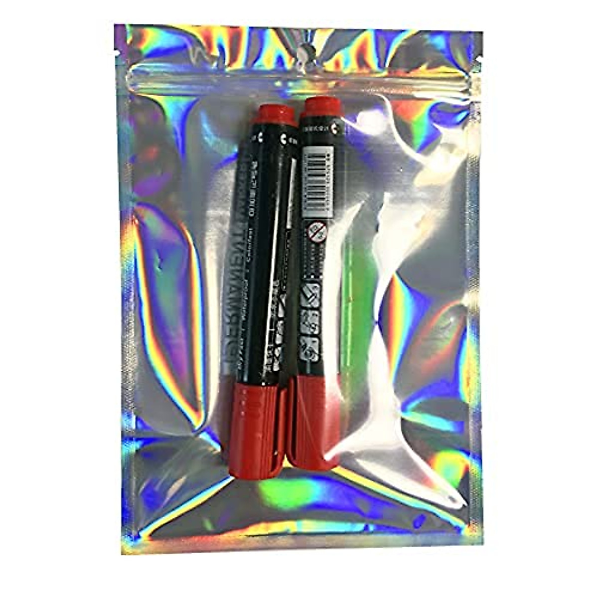 100 pieces holographic resealable Mylar bags for party favor food storage heat seal aluminum foil pouch for small business（10 x 15 cm (3.94 x 5.9 inch)）